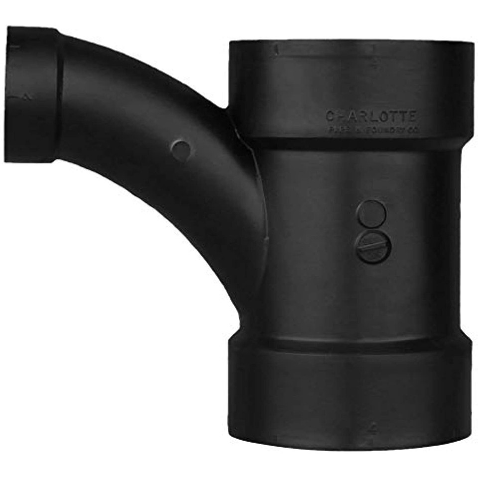 CHARLOTTE PIPE 4X4X2 DWV Comb WYE & 1/8 Bend ONE Piece DWV (Drain ...