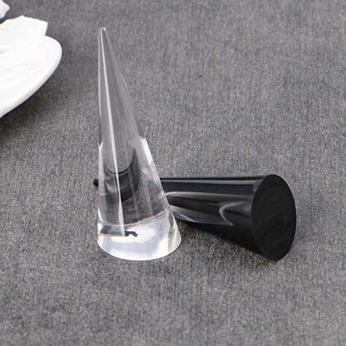 2 Pcs Acrylic Jewelry Ring Display Holder Solid Cone Shape Finger Ring ...