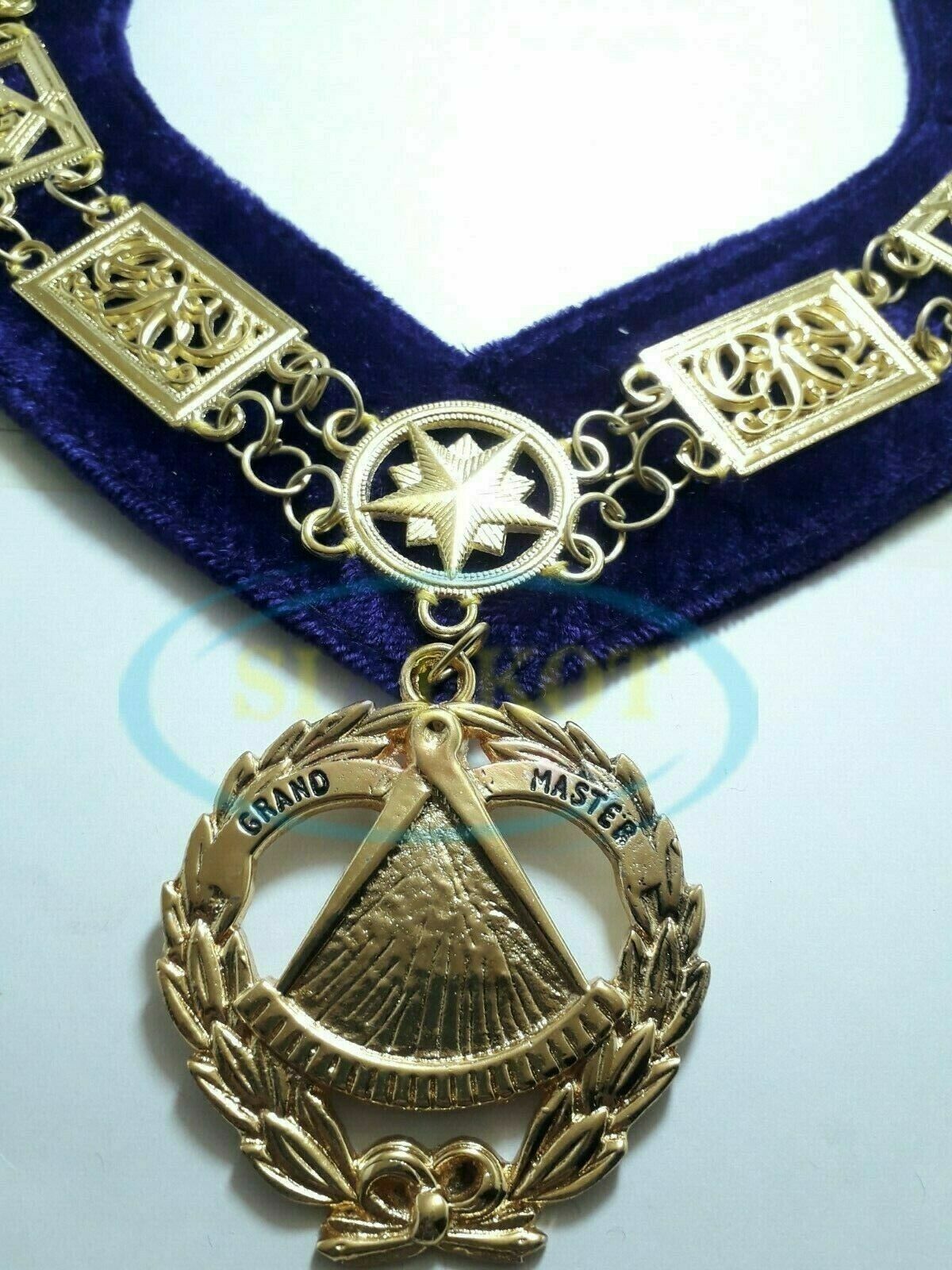 MASONIC MASTER GRAND LODGE CHAIN COLLAR WITH GRAND MASTER JEWEL | eBay