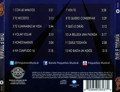 BANDA PEQUE¤OS MUSICAL - DUELE TODAVIA NEW CD 825646265374| eBay