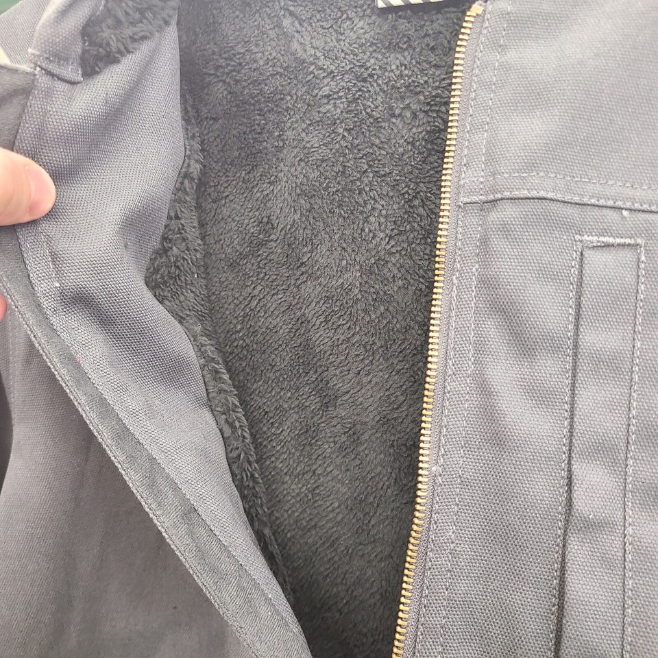 XL CAT Caterpillar Hooded Fleece Lined Work Jacket Men's XLarge Black ...