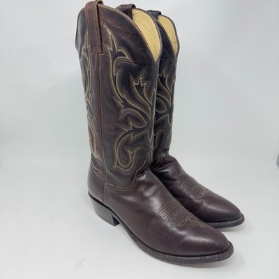 Durango Brown Leather Cowboy Boots Size 9 Wester Pull On Ranch Rebel ...
