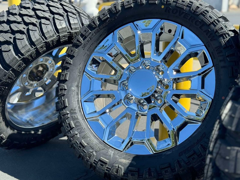 2026 22" Rims Wheels 35" Tires 8x180 GMC Sierra HD Chevy Silverado 2500 ...