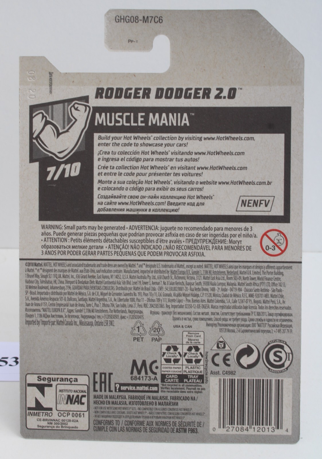 Hot Wheels Muscle Mania Red Rodger Dodger 2.0 7/10 FNQHotwheels F1533 ...