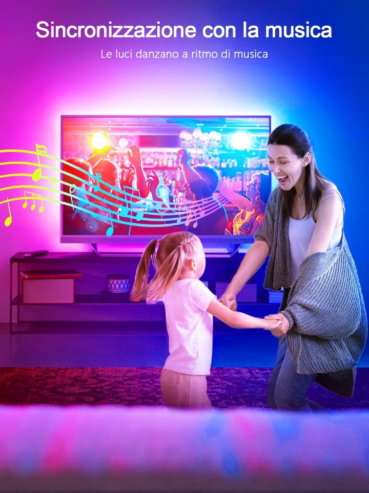 KANTUTOE TV Lights, 4m LED Lights for 32-55 Inch TVs, RGB TV LED ...