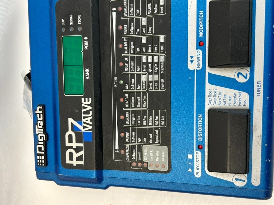 Digitech RP7 Valve Guitar Tube Preamp Multi Effects Processor Pedal ...