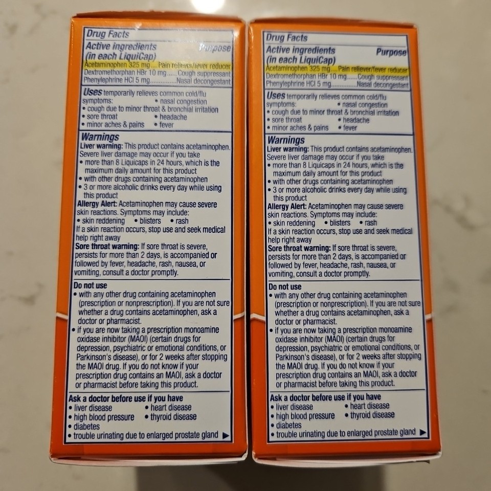 Vicks DayQuil Ultra Concentrated Liquicap Cold Flu Treatment 48ct X2 ...