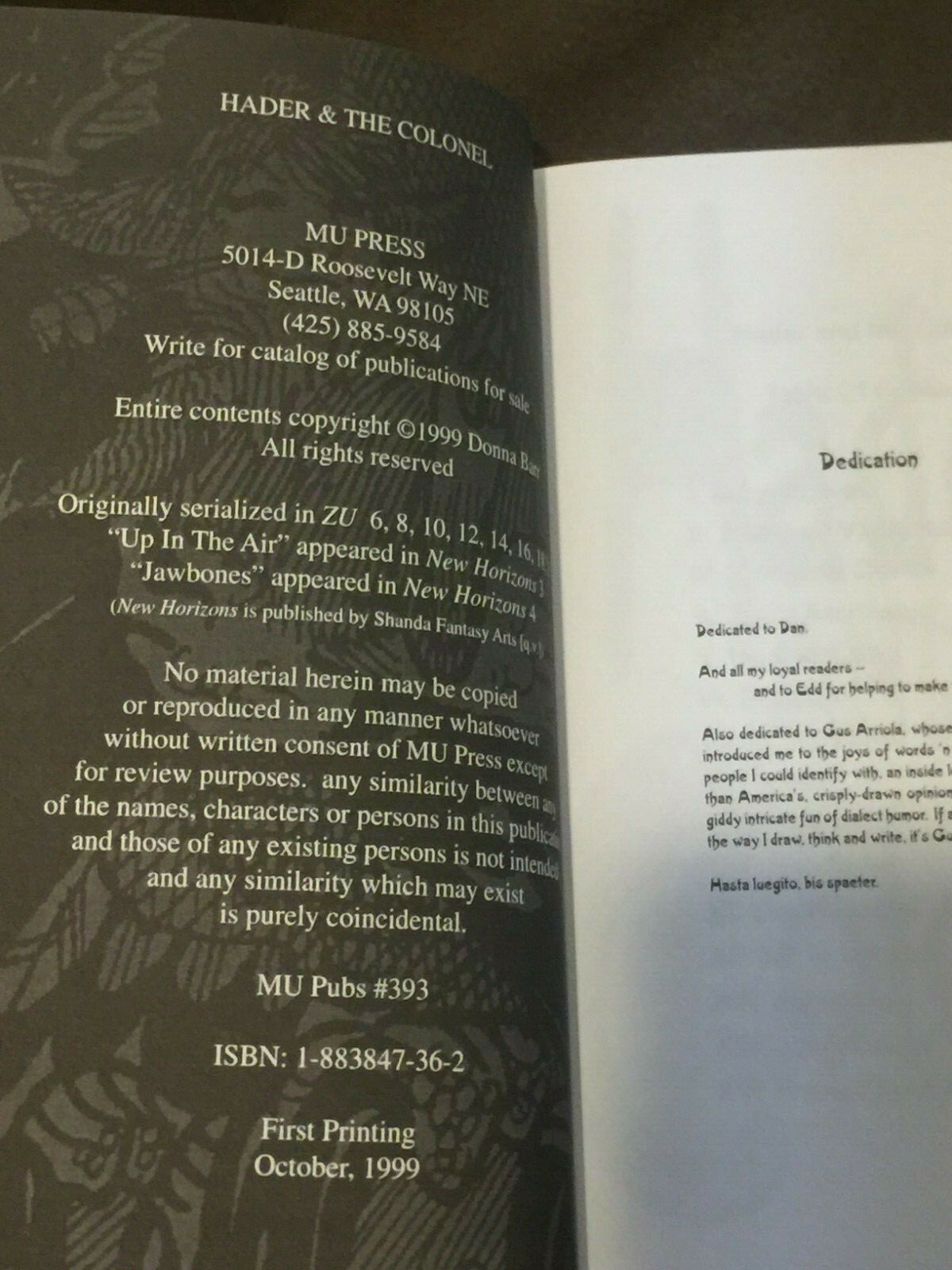 Hader and the Colonel Donna Barr Graphic Novel MU Press Comics Book | eBay