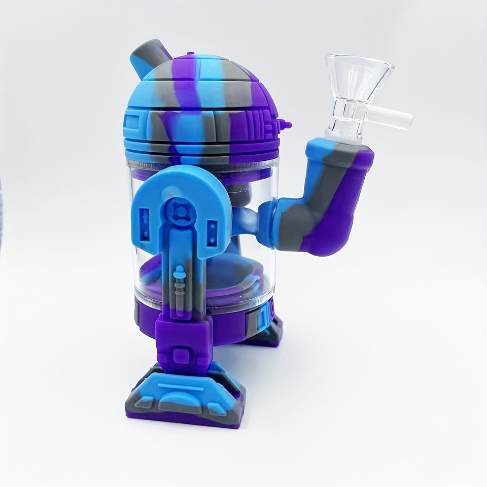 Silicone Bong, 5" Rotatable Foots Robots Silicone Hookah, Heatproof ...