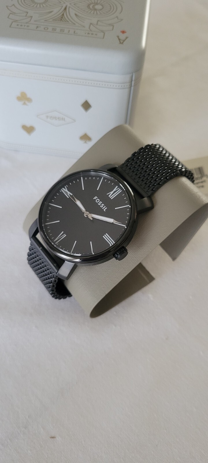 Fossil Rhett BQ2369 Men's Stainless Steel Analog Black Dial Quartz ...