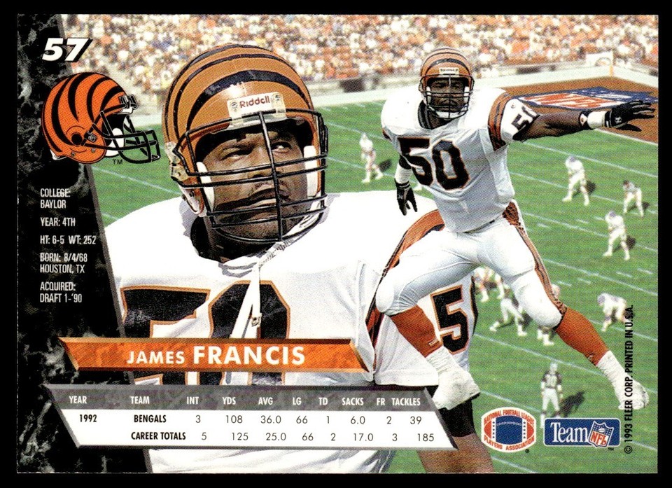 1993 Ultra James Francis Cincinnati Bengals #57 | eBay