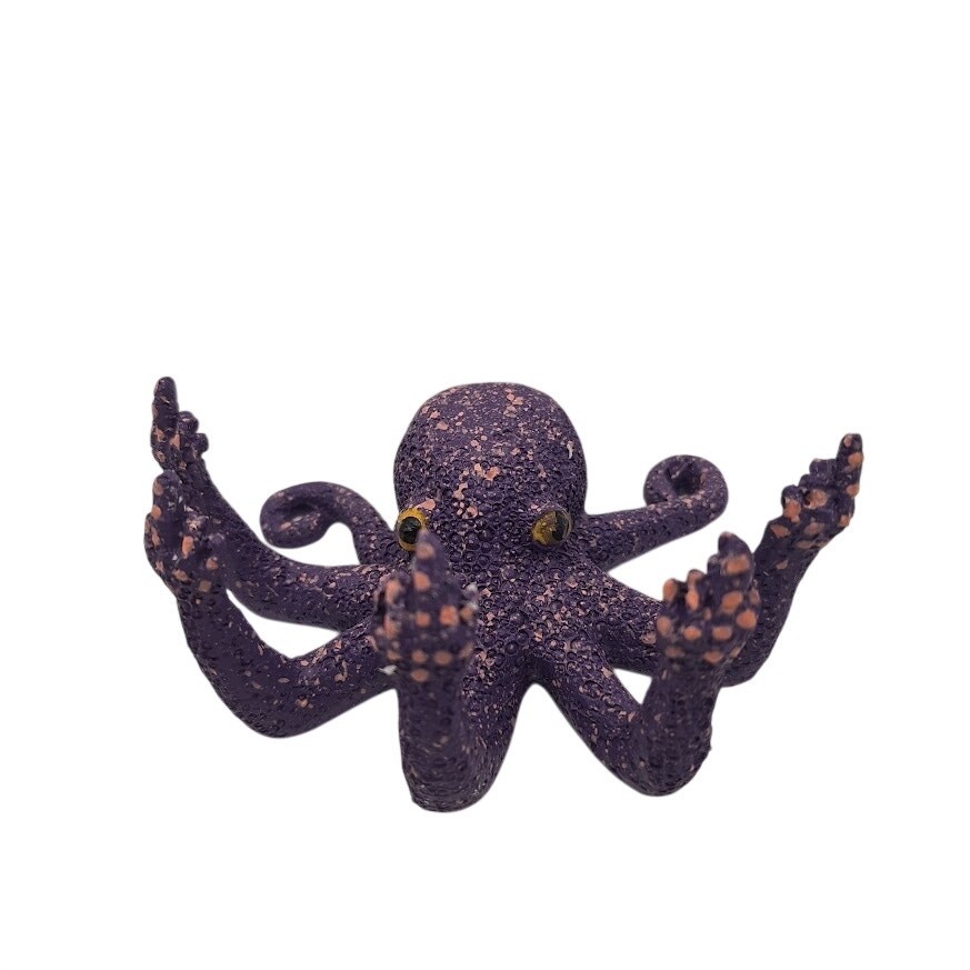 Funny Resin Middle Finger Octopus Statue Purple Desk Decor NEW | eBay