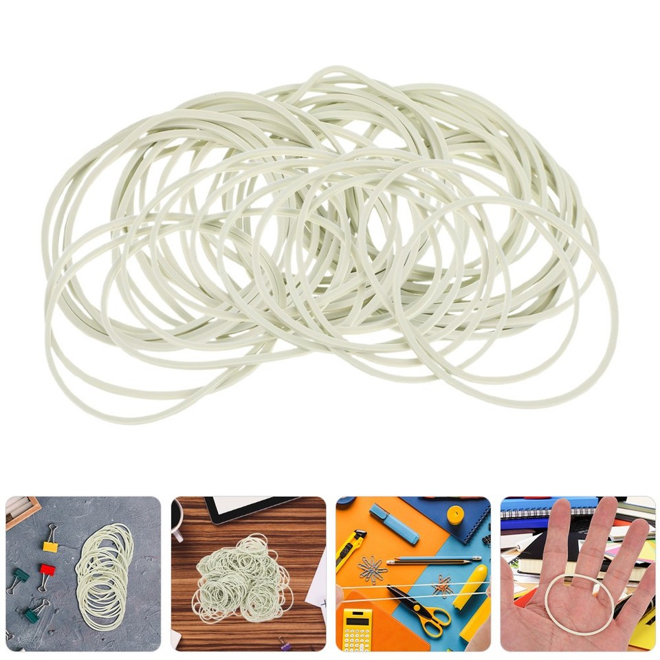 1 Pack Office White Rubber Bands: 500g Bulk High Elasticity Band ...