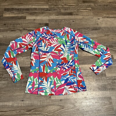 Coolibar Shirt Multicolor Floral Print Pullover UV Sun Protection Size ...