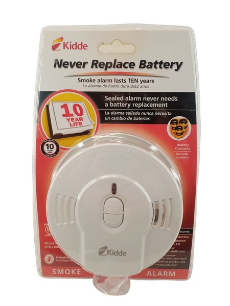 KIDDE 0910 CLAMPSHELL 10-YEAR LITHIUM BATTERY UNIT SMOKE ALARM WITH ...