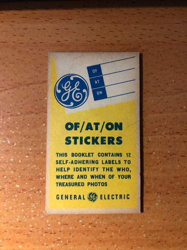 Vintage GE Of/At/On Stickers | eBay
