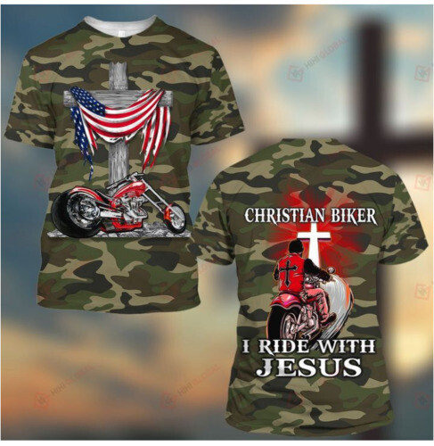 THE CHRISTIAN BIKER I RIDE WITH JESUS SUMMER NEW T-SHIRT Us Size Best ...