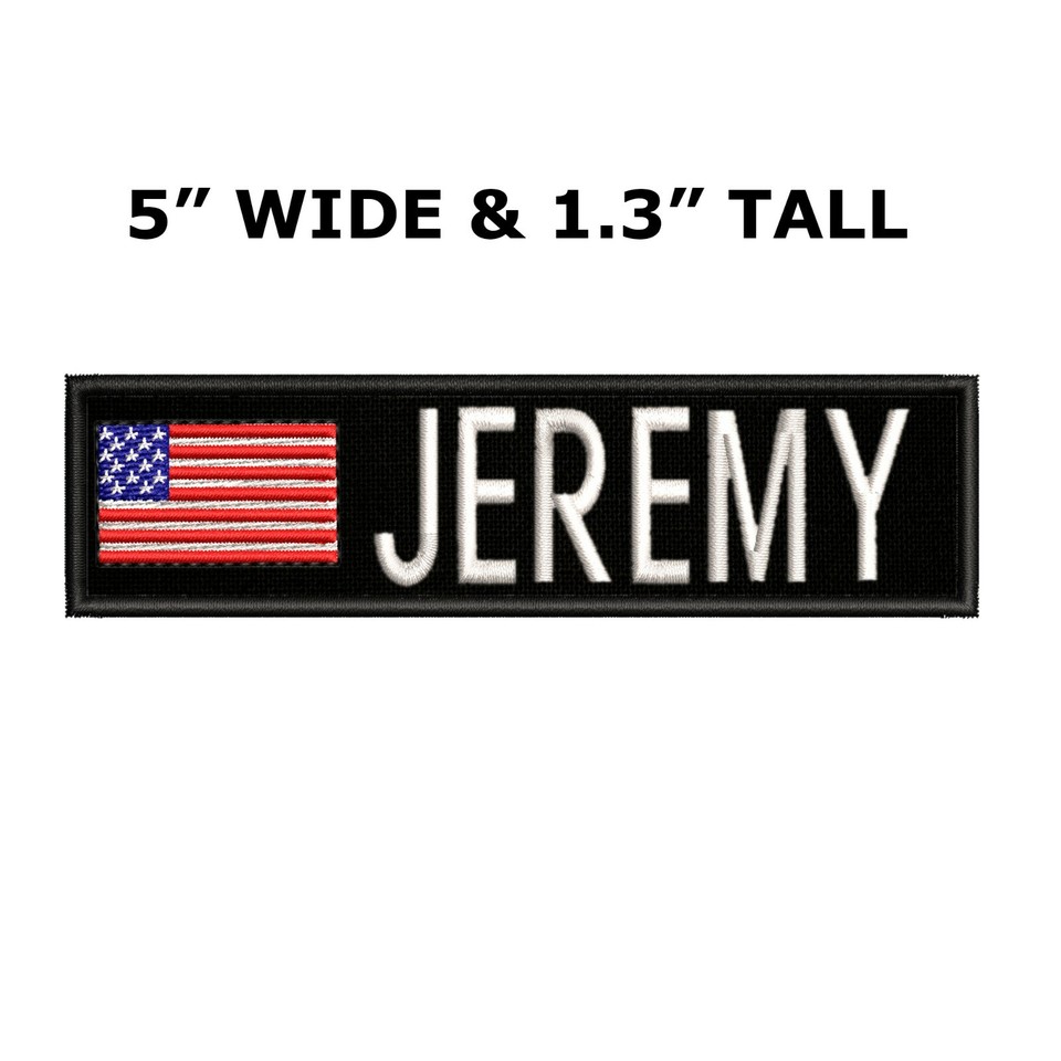 Custom Embroidered Name Tag Hook Patch Motorcycle Biker Patches 5" x 1. ...