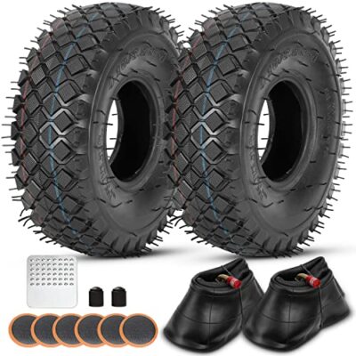 4.10/3.50-4 Inch Tire and Inner Tube for Lawn Mowers Hand Trucks ...