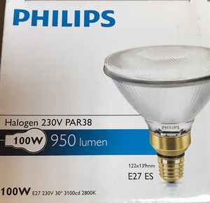 Philips Halogen Lamp Spotlight PAR38 E27 230V 100W 30° Flood ...