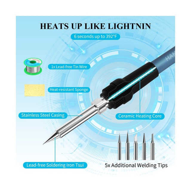 Soldering Station With Additional 5 Tips Digital Display Iron for sale ...