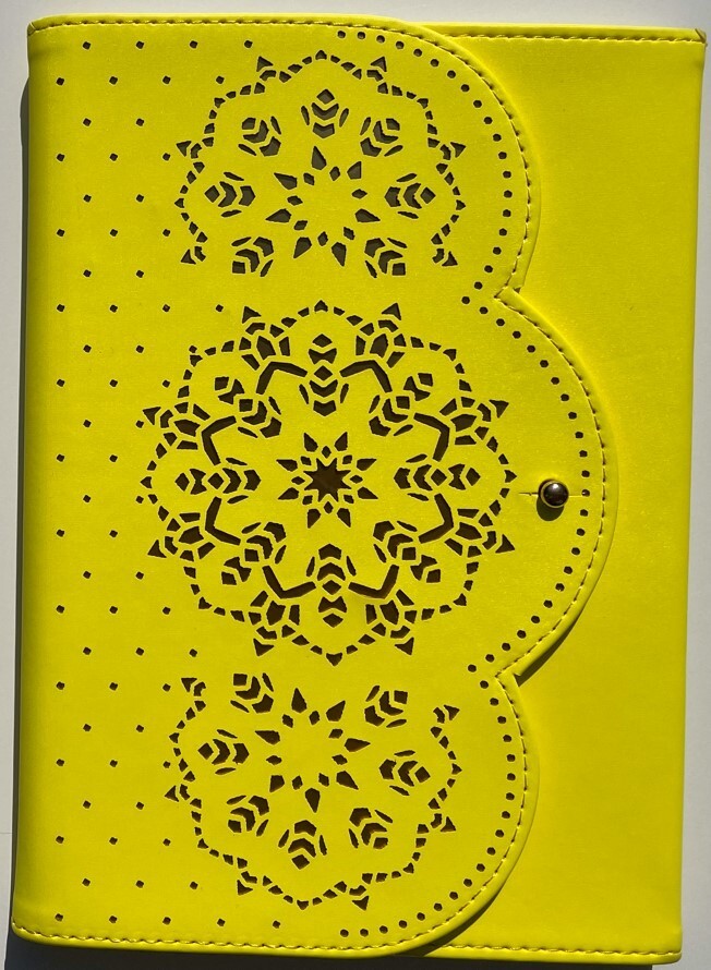 NEW Eccolo Soft Leatherette Embossed Notebook/Journal Yellow 8.5" x 5. ...