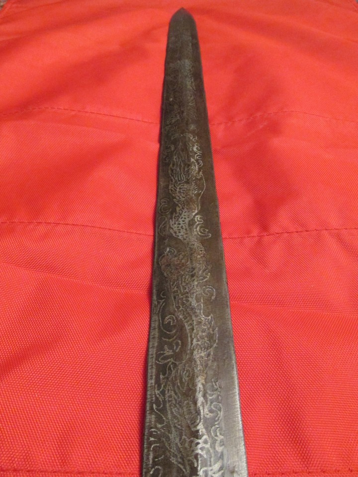 Rare Antique Chinese Talisman Sword Daoist Taoist Jian Bone Handle ...