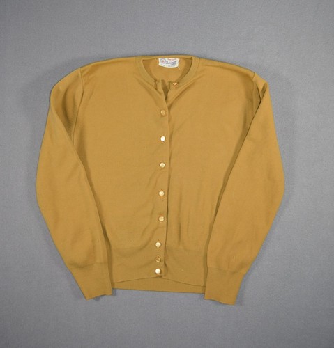Vintage 50s Sweater Womens Small Gold Nylon Cardigan Ban Lon ...
