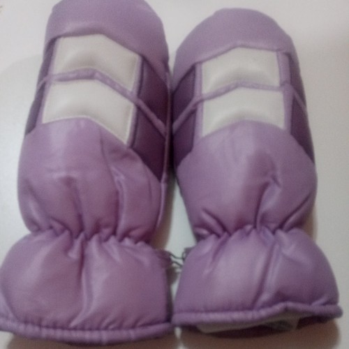 Vintage 70s ? Quilted Puffy Purple Snow Mittens kids large/ adult ...