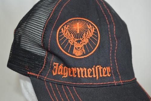 Jagermeister Snapback Mesh Baseball Hat Adjustable Black Orange Deer ...