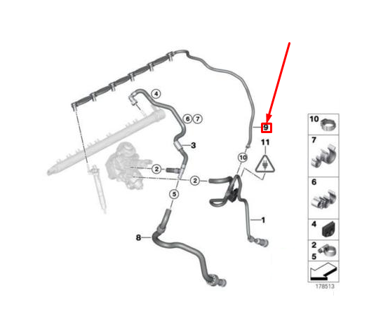 BMW 3 F30 Überlaufölleitung 13537823399 7823399 NEUES ECHTES | eBay UK