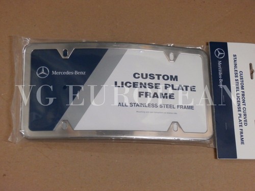 Mercedes-Benz Genuine Curved Stainless Steel License Plate Frame C E G ...