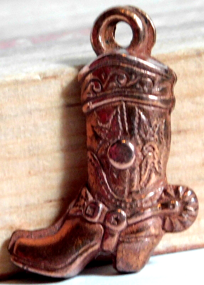 VINT TALL COWBOY BOOT SPURS DESIGN COPPER CLAD | eBay