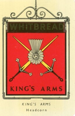 WHITBREAD INN SIGNS 2ND SERIES METAL #31 King's Arms round edges cut ...
