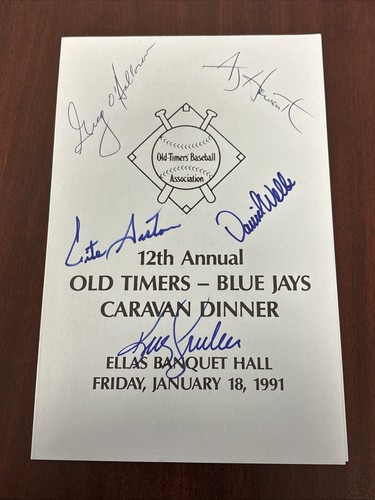 1991 Toronto Blue Jays Dinner Program Autographs Howarth Wells ...