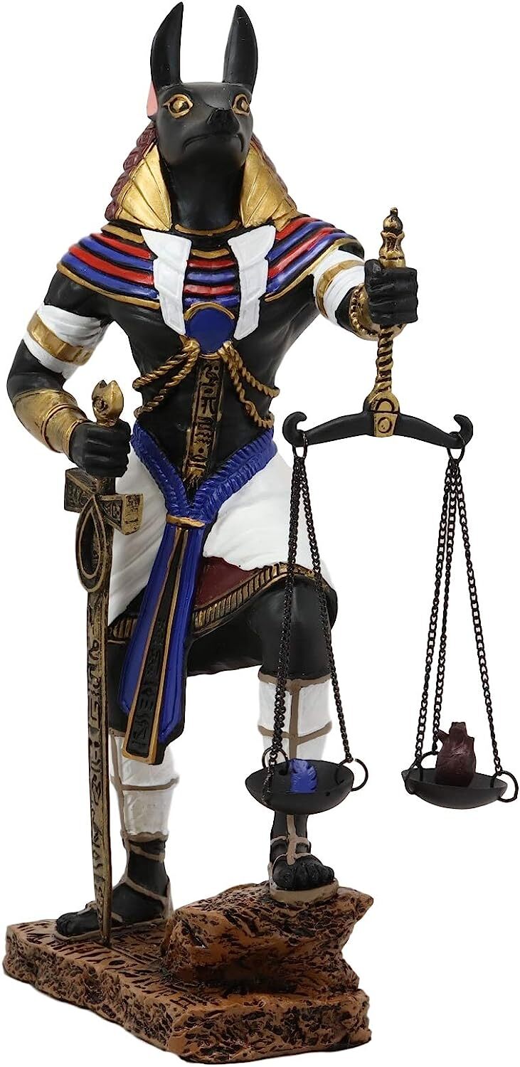 Ebros God Anubis with Scales of Justice and Sword of Judgement Figurine ...