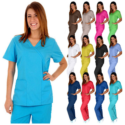 Medical Nursing Women Scrubs Sets UNIFORMS Size XS S M L XL 2XL 3XL ...