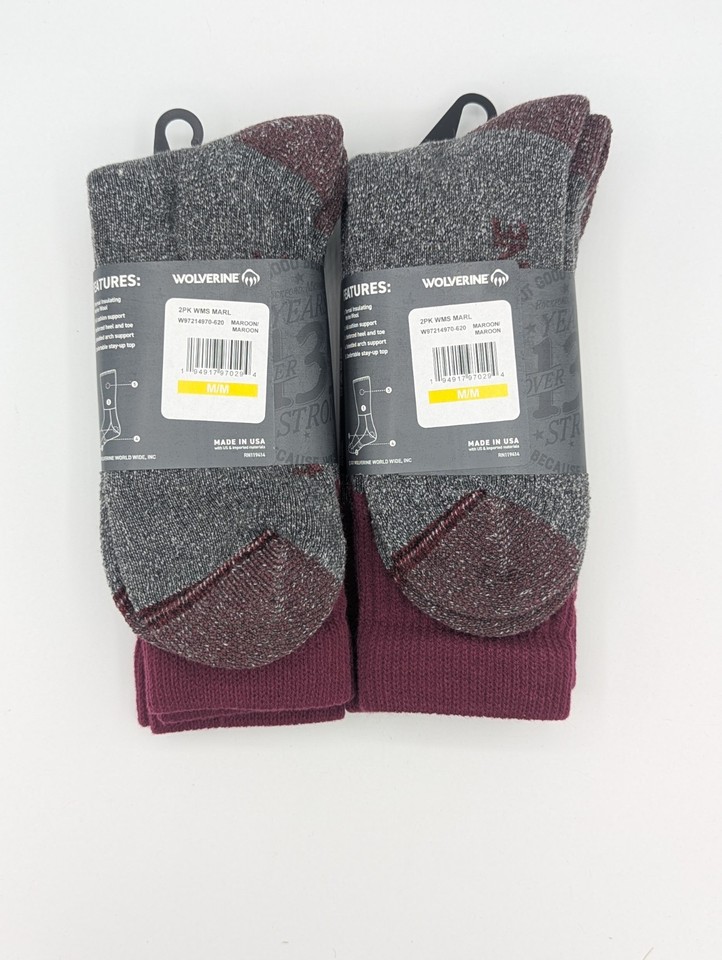 4 Pairs Wolverine Marl Women's Size 6-9 Wool All Season Boot Socks ...