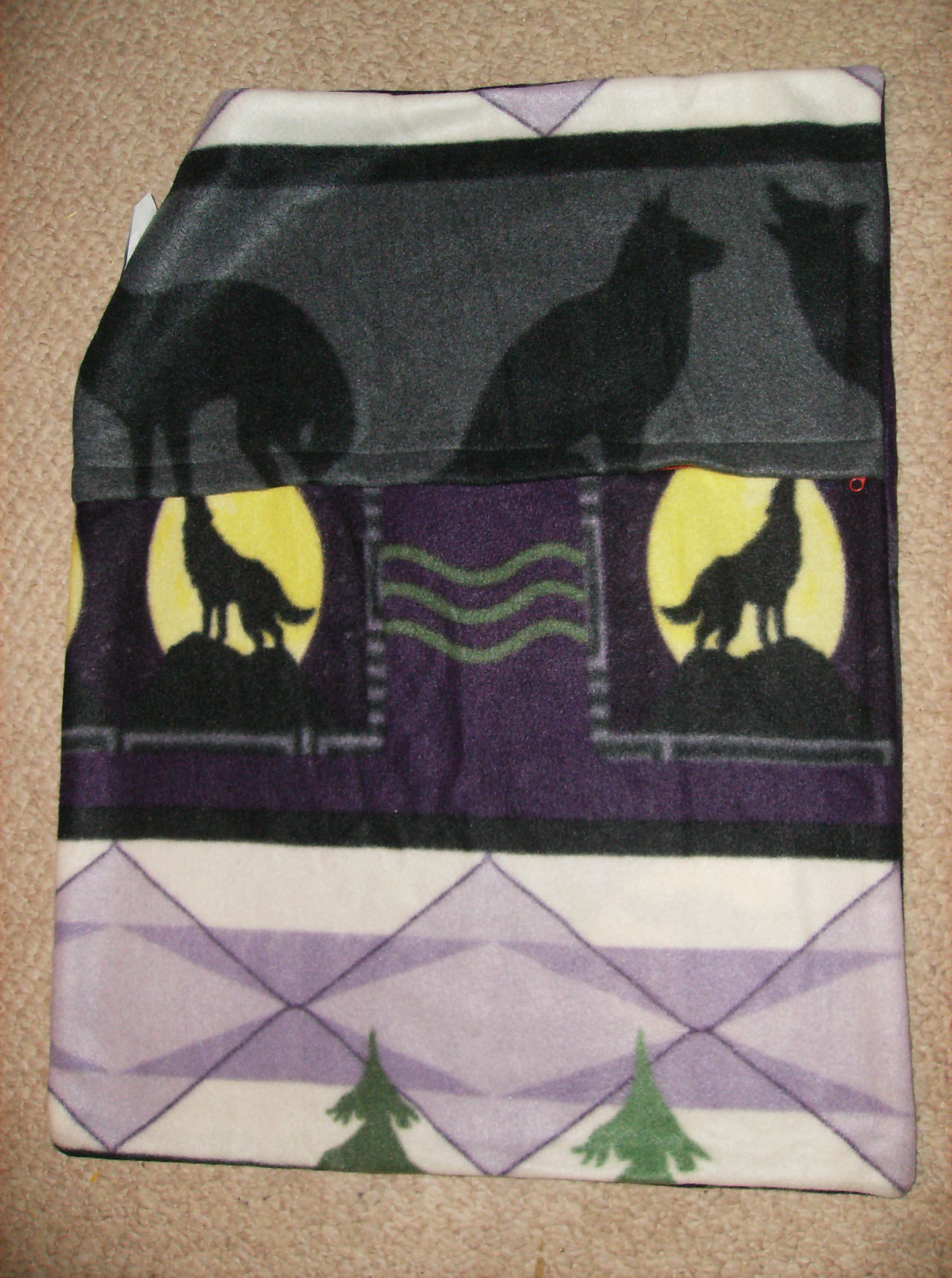 3 PC HOWLING WOLF plush POLAR FLEECE BLANKET & SHAMS SET FULL QUEEN ...
