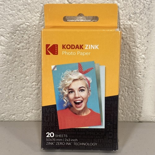 Kodak ZINK Premium Quality Photo Paper 2x3 Zero Ink Technology 20 Pack ...
