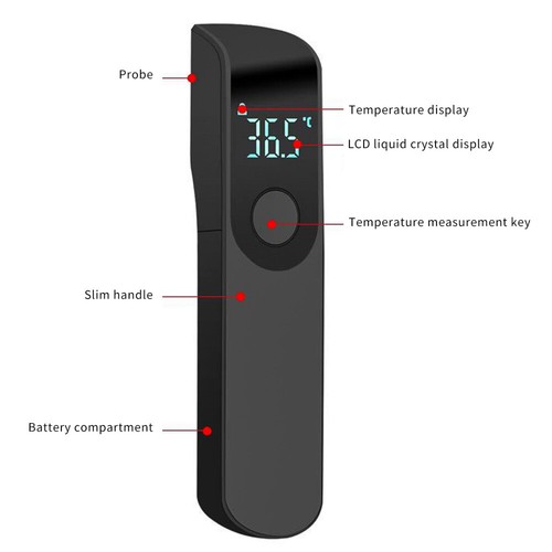 Forehead Thermometer Non-touch Digital Infrared Temperature Gun Finger ...