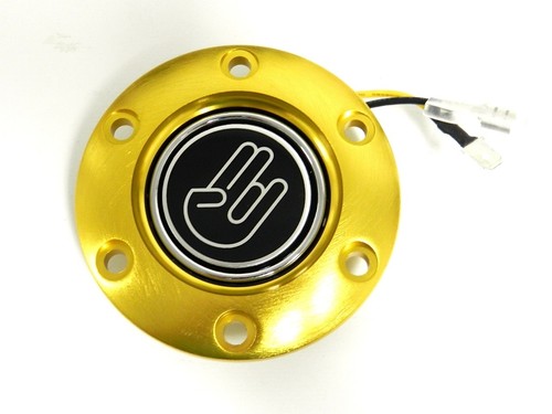 GOLD BILLET RING & SHOCKER HORN BUTTON FOR RACING STEERING WHEELS C | eBay