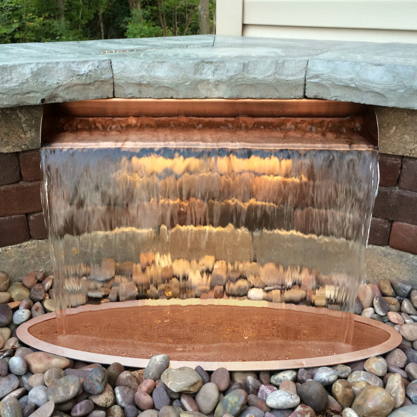 24" Copper Finish Scupper Waterfall Spillway 2400 GPH - Fresh Water ...