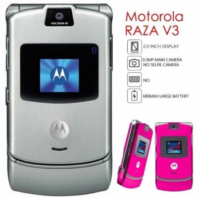 Motorola RAZR V3 Flip Bluetooth MP4 video Unlocked GSM Mobile Phone (8 ...