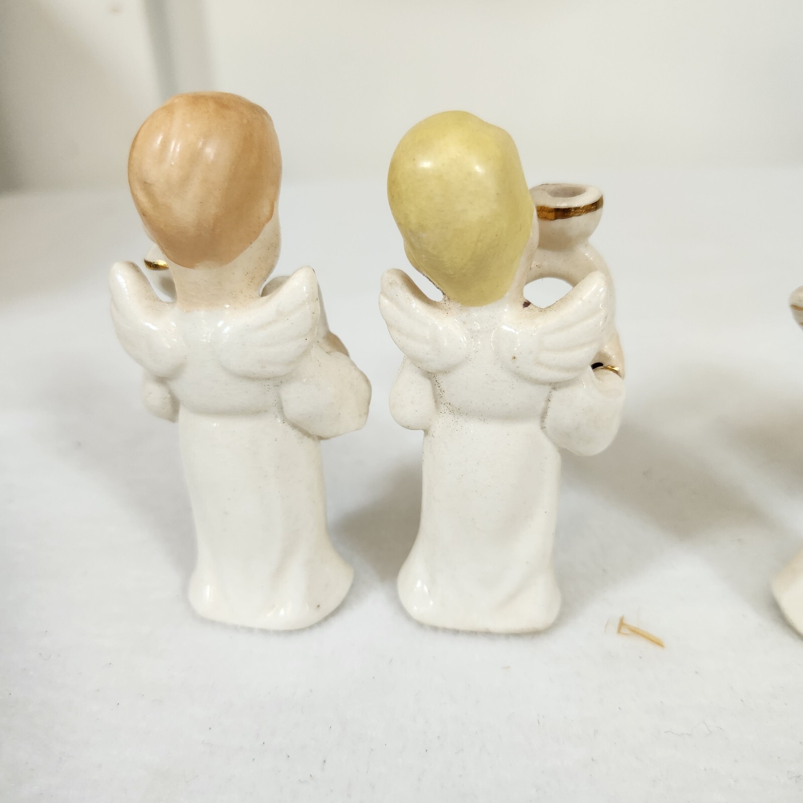 Lefton 1950s Singing Porcelain NOEL Angel Candle Holder Figurines Red ...