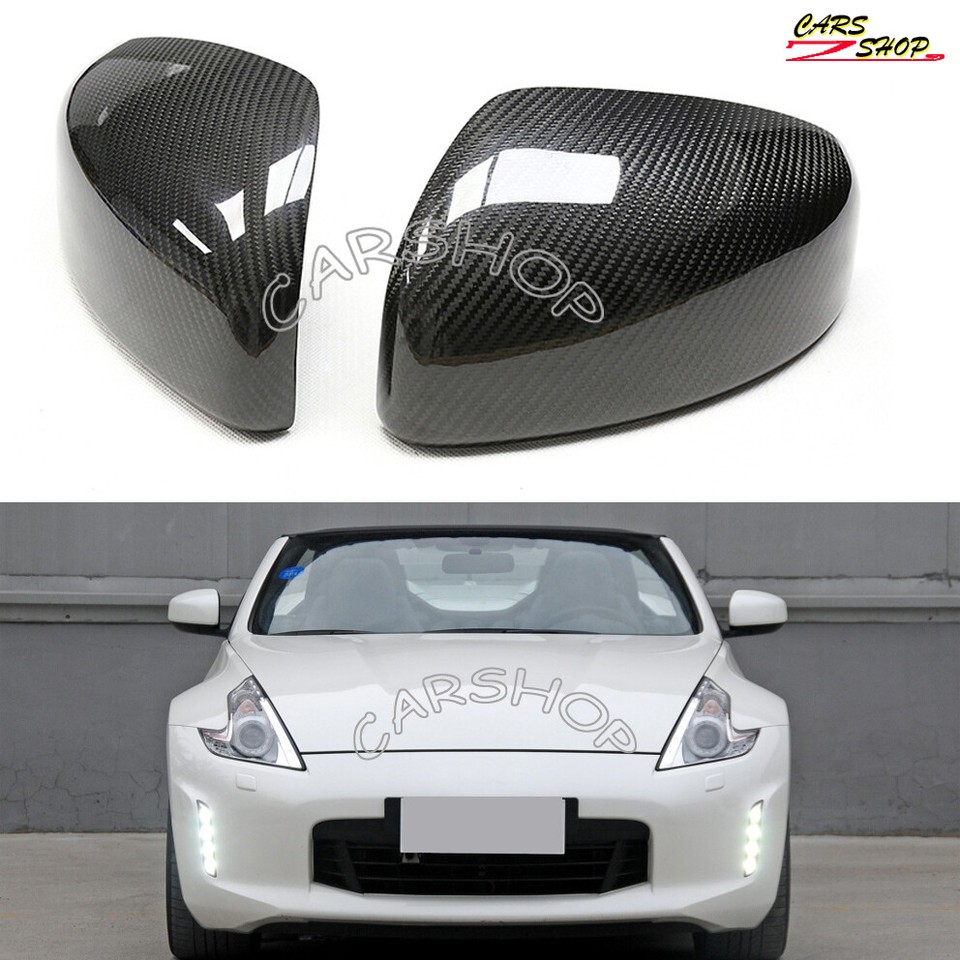 Real Carbon Fiber Side View Mirror Cover Caps For Nissan 370Z Z34 2009 ...