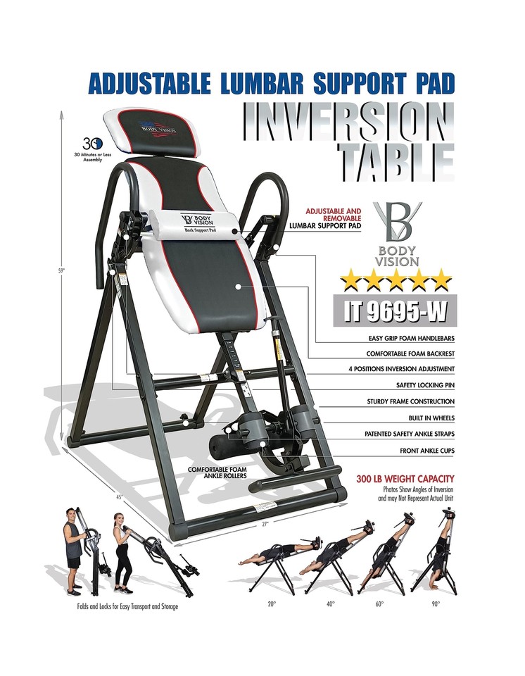 IT 9695-W Deluxe Heavy Duty Therapeutic Inversion Table | eBay