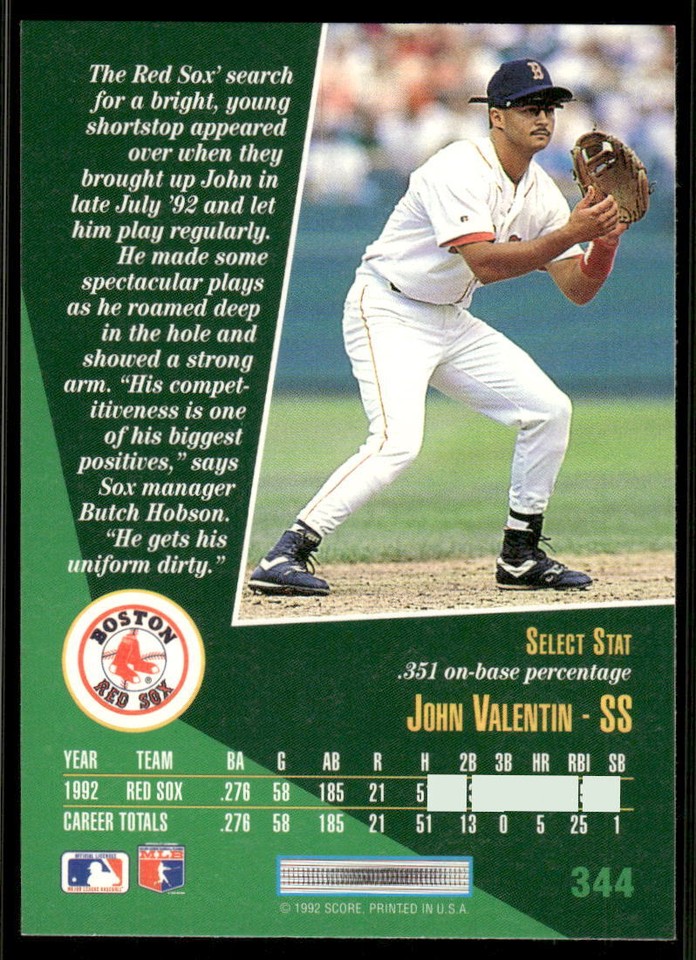 1993 Select #344 John Valentin | eBay