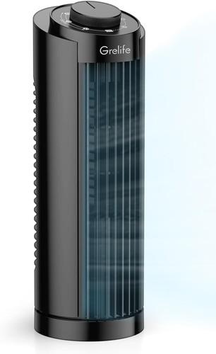 Grelife Tower Fan, Mechanical Controls, 3 Speed Settings, 90° 13 inch ...
