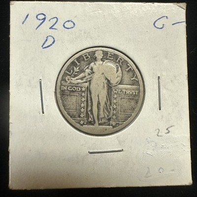 1920 D Denver Standing Liberty Quarter SLQ 25c Good GD G US Coin | eBay